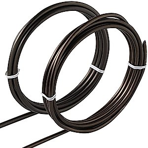 Wazakura Anodized Aluminum Bonsai Wire Kit 2 Sizes (5.0mm + 6.0mm) Made in Japan, 2 Roll Bonsai Training Wire Starter Set - 5.0mm & 6.0mm, Brown