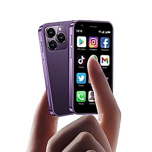 Mini Smartphone Android 10.0 SOYES XS16 4G Stundent Cellphone 5MP 2000mAh 3inch WiFi Bluetooth Handheld Sized Backup Small Mobile Phone Gift for Kid (2GB RAM 16GB ROM, Purple)