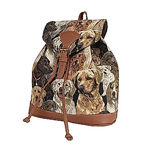 Signare Tapestry Fashion Backpack Rucksack for Women with Labrador Dog (RUCK-LAB)