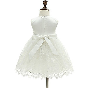 Moon Kitty Baby Girls Embroideries Baptism Dresses Christening Special Occasions Gown for Baby Girl White 6M(6-10Months)