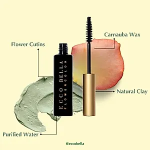 Ecco Bella Flower Eye Kit FlowerColor Plant Based Smokey Mauve Eyeshadow Vegan Brown Mascara