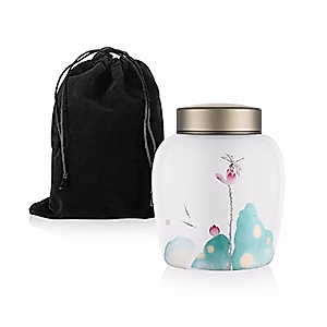 NEWDREAM Urns for Human Ashes Urns for Cat Urns,Pet Urns for Cat Ashes,Cat Urns for Ashes Animal Urns for Ashe Pet Cremation Urn (White Lotus)