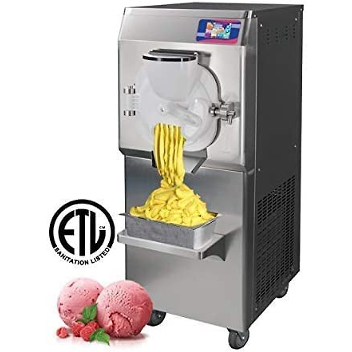 Kolice Commercial ETL certificate Hard ice Cream Machine, Gelato Hard ice Cream Making Machine, Italian Ice Machine, Hard ice Cream Maker, Batch Freezer-Italy Designed Extra Strong Door, 9-11 gal per Hour