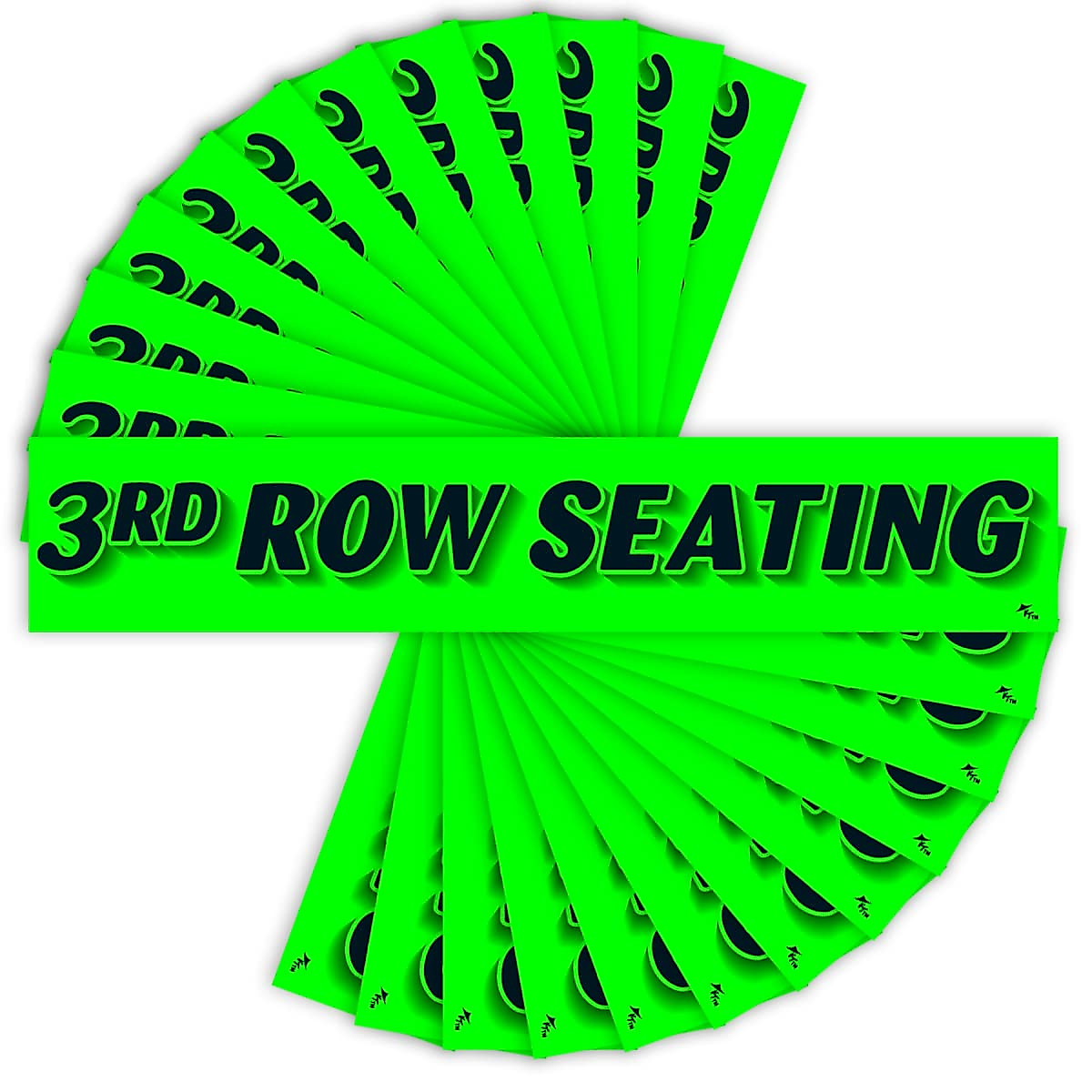 VERSA-TAGS 7.5" Black/Green Vinyl Number Decals 11 Dozen Set Windshield Pricing & 1 Pack of Each of 3rd Row Seating, 4X4, Financing Available 14.5" x 2.75" Sticker Windshield Decal Auto Dealership
