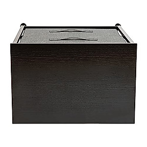Flash Furniture 2 Drawer Storage Organizer - Black Cast Iron Frame and Wood Top - 2 Easy Pull Dark Gray Fabric Drawers