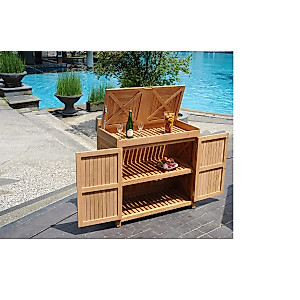 Solvang Teak Storage Cabinet Grade A Teak Wood Outdoor Patio #23SoCb