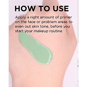 TOUCH IN SOL Redness Correcting Base Primer 1.01 fl.oz. - Pore Minimizing Green Toned Makeup Base - Tone Neutralizing before Foundation - Minimize Rosacea, Redness - No Pore Blem Primer Base