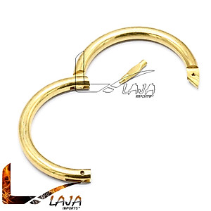 LAJA IMPORTS Bull Cow Nose Ring + Screw Animal Brass Cattle Farm Ranch Show Halter Livestock Veterinary Gold