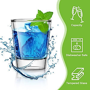 100 Pieces Clear Short Shot Glasses Bulk 1.5 oz Mini Round Shot Glasses Heavy Base Small Glass Cups for Wedding Party Espresso, Water, Juice, Milk, Coffee, Drinking (Classic Style)