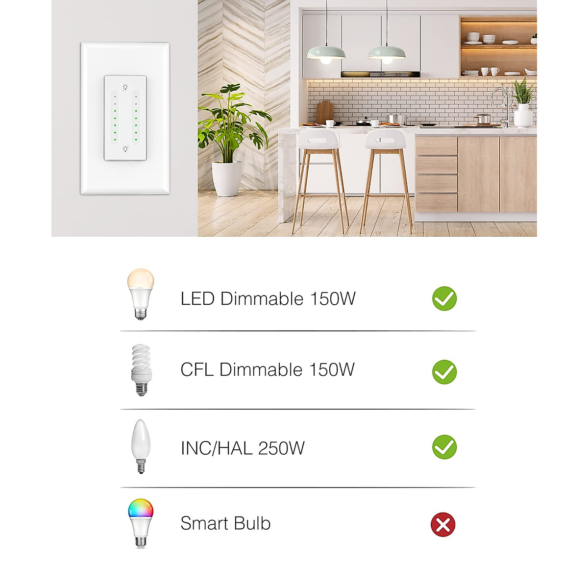 Beantech SW7 Dimmer Switch, White