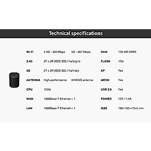 Mercku WiFi Router for Wireless Internet & Mesh Wi-Fi System up to 3,000 Sq. Ft. Wi-Fi Mesh Network System - M2 Queen App/Website Control Can Add M2 Routers as Mesh Systerm