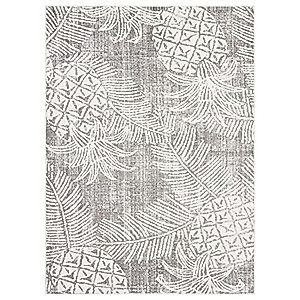 Tommy Bahama Malibu Pineapple Coastal Indoor/Outdoor Area Rug, Taupe/Ivory, 5'3"x7'3"