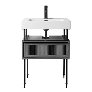 Fine Fixtures Dakota Collection - Bathroom Vanity 24" - Teak with Satin Brass Hardware