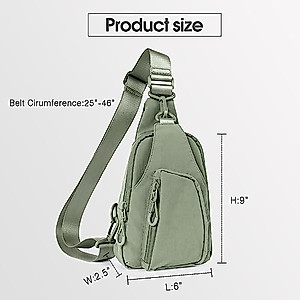 ASLABCREW Sling Bag with Adjustable Strap, Crossbody Daypack Chest Bag Small Backpack for Hiking Traveling, Sage Grey