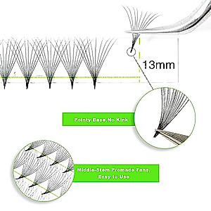 500 Premade Fans Eyelash Extensions 8-15mm Mixed Length Promade Lash Fans C/D Curl Premade Fans Pointed Thin Base Handmade Volume Premade Lash Extensions Fans(10D,0.07-D-8-15MM)
