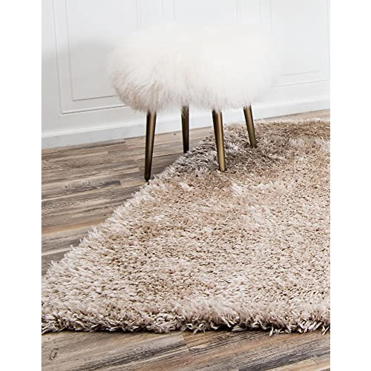 Rugs.com Marilyn Monroe™ Shag Collection Rug – 6' x 9' Blonde Shag Rug Perfect for Bedrooms, Dining Rooms, Living Rooms
