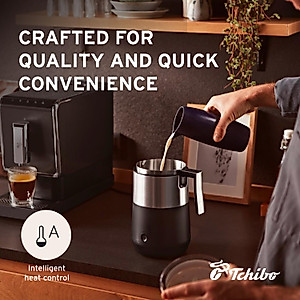 Tchibo Induction Milk Frother, 16.9 oz Capacity - Electric Coffee Frother for Hot and Cold Milk Froth - with Touch Button and Automatic Switch-off Function, Dishwasher-safe