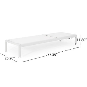 Christopher Knight Home Cynthia Outdoor Chaise Lounge, White