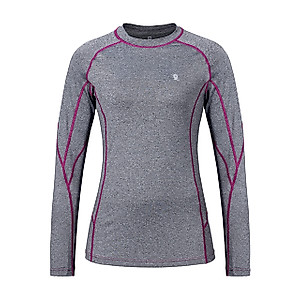 Little Donkey Andy Women's Thermal Underwear Sets Lightweight Warm Base Layers Quick Dry Wicking Top and Bottom for Winter Gray L