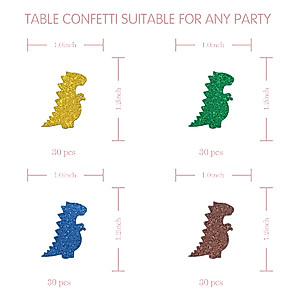 Halodete Dinsaur Confetti - Baby Boy Birthday Party Table Decorations - Jungle Confetti - Baby Shower/Baby Kid Birthday Table Scatter Confetti Decorations - Glitter 120pcs