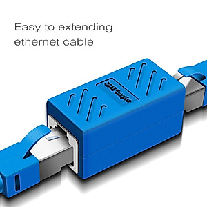 RJ45 Coupler, Cat6 RJ45 Coupler Ethernet Extension, Network Connectors for Cat7/Cat6/Cat5e/Cat5 Ethernet Cable - Network Cable Coupler Female to Female (Blue-5 Pack)