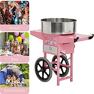 RIEDHOFF Cart Cotton Candy Machine Stainless Steel, PINK