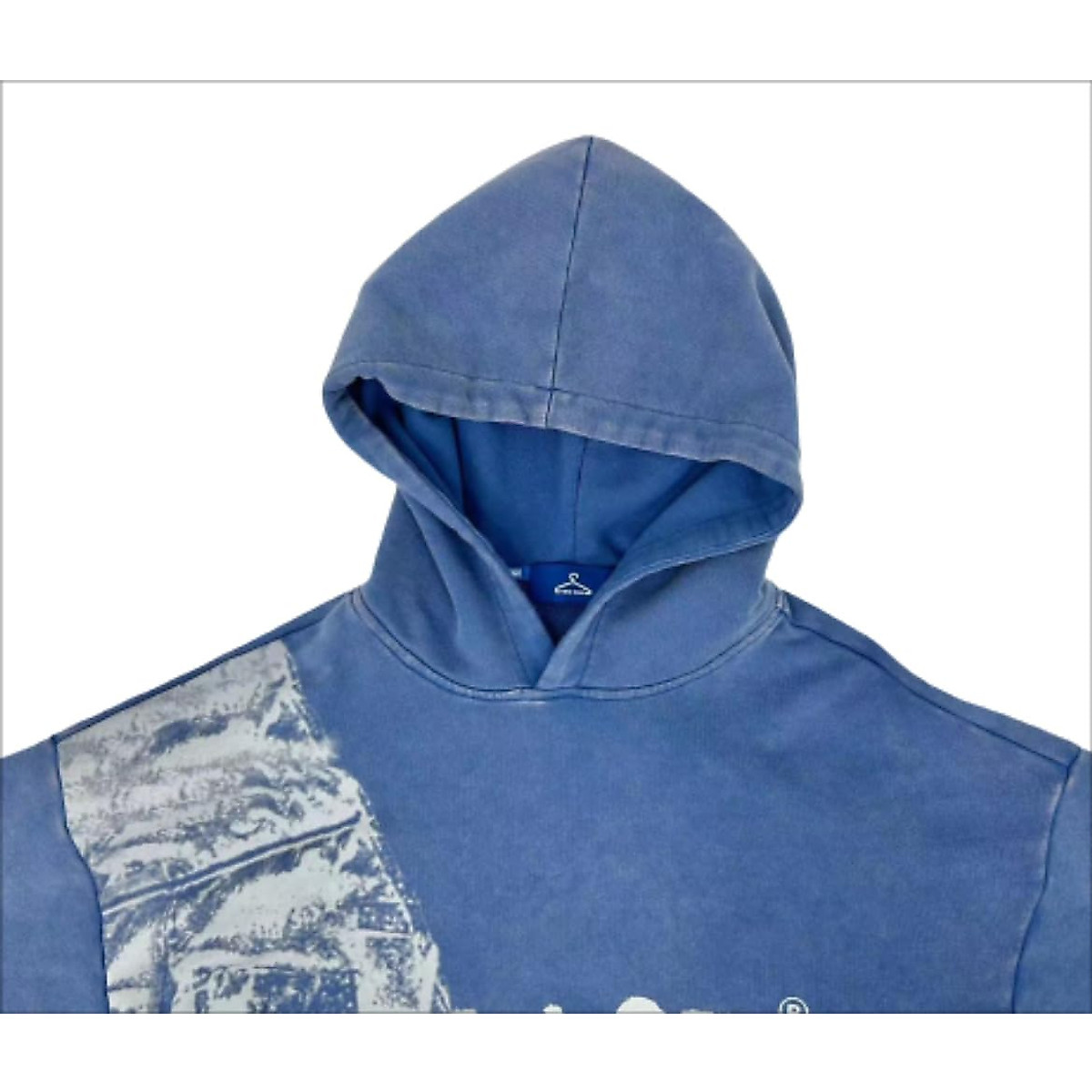 CUTEGAL Y2K Hoodie Denim Grunge Hoodie Streetwear Clothes Casual Oversize Blaze Print Pattern Skull Hoodie Unisex 2023AW (Blue,M,Medium)