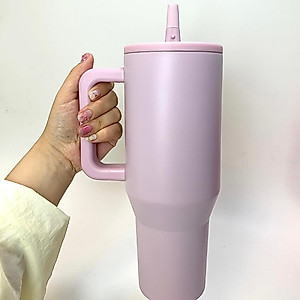 Zuchii Traveler, 40 oz Water Bottle with Handle & Flip Staraw,100% Leak Proof Reusable Insulated Tumbler, Stainless Steel Travel Mug, Cup Holder Friendly - Gifts for Women & Men (Pink, 40 oz)