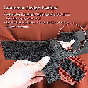 Comnova Griddle Cover for Blackstone 28 Inch Griddle with Hood - 600D Flat Top Grill Cover for Blackstone Pro Series Griddle Heavy Duty Waterproof, 28 in BBQ Cover for Blackstone 1883, 1924 and More