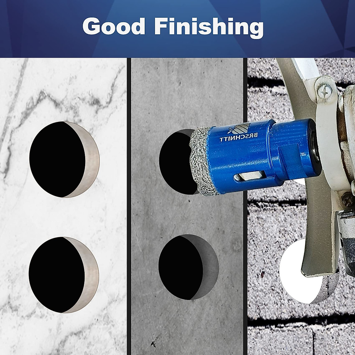 Diamond Core Drill Bit Set for Porcelain Tile Ceramic Marble Granite Drilling（1/4" 3/8" 4/5" 1-3/8" 2" 2-1/2" 4“）