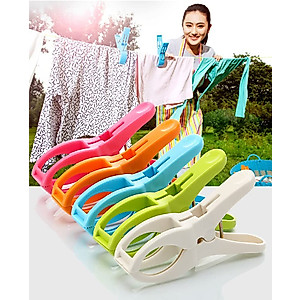 Beach Towel Chair Clips 4.5 Inch 10 Pcs,Big Size Color Plastic Lounge Chair Towel Clips,Pool Clips to Keep Towel from Blowing Away for Family Daliy Use