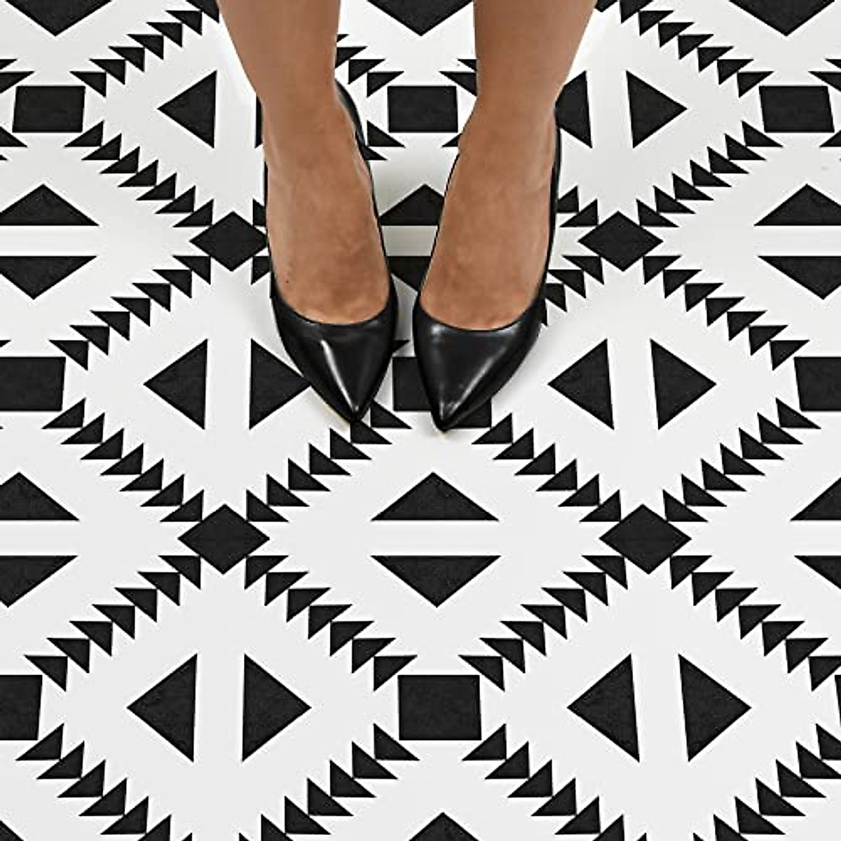 FloorPops Parla Peel & Stick Floor Tiles, Black