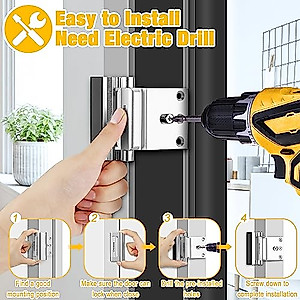 Home Security Door Lock, Upgraded Metal Door Reinforcement Lock for Childproof, 3" Withstands 800 lbs of Impact for Inward Swing Doors, Defender Security Door Lock, Prevent Unauthorized Entry (Silver)