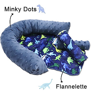 Baby Car Seat Cover & Carseat Headrest and Strap Covers, Dinosaur Carseat Cover Boys, Strollers Head Support & Seat Belt Cover, Soft Breathable