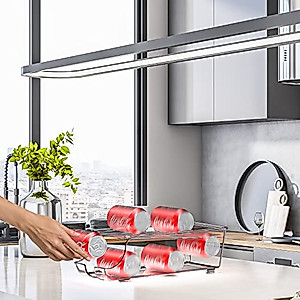 Simple Houseware 2-Pack Front-Loading Beverage Soda Can Organizer Dispenser, Clear