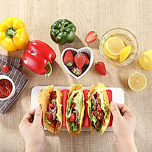 6PCS Taco Holder Stands with Unique Island Pattern, Colorful Premium Large Taco Holders Set of 6, Taco Stands for 3 Tacos, Street Taco Rack, PP Material, Dishwasher & Microwave Safe, Taco Tuesday