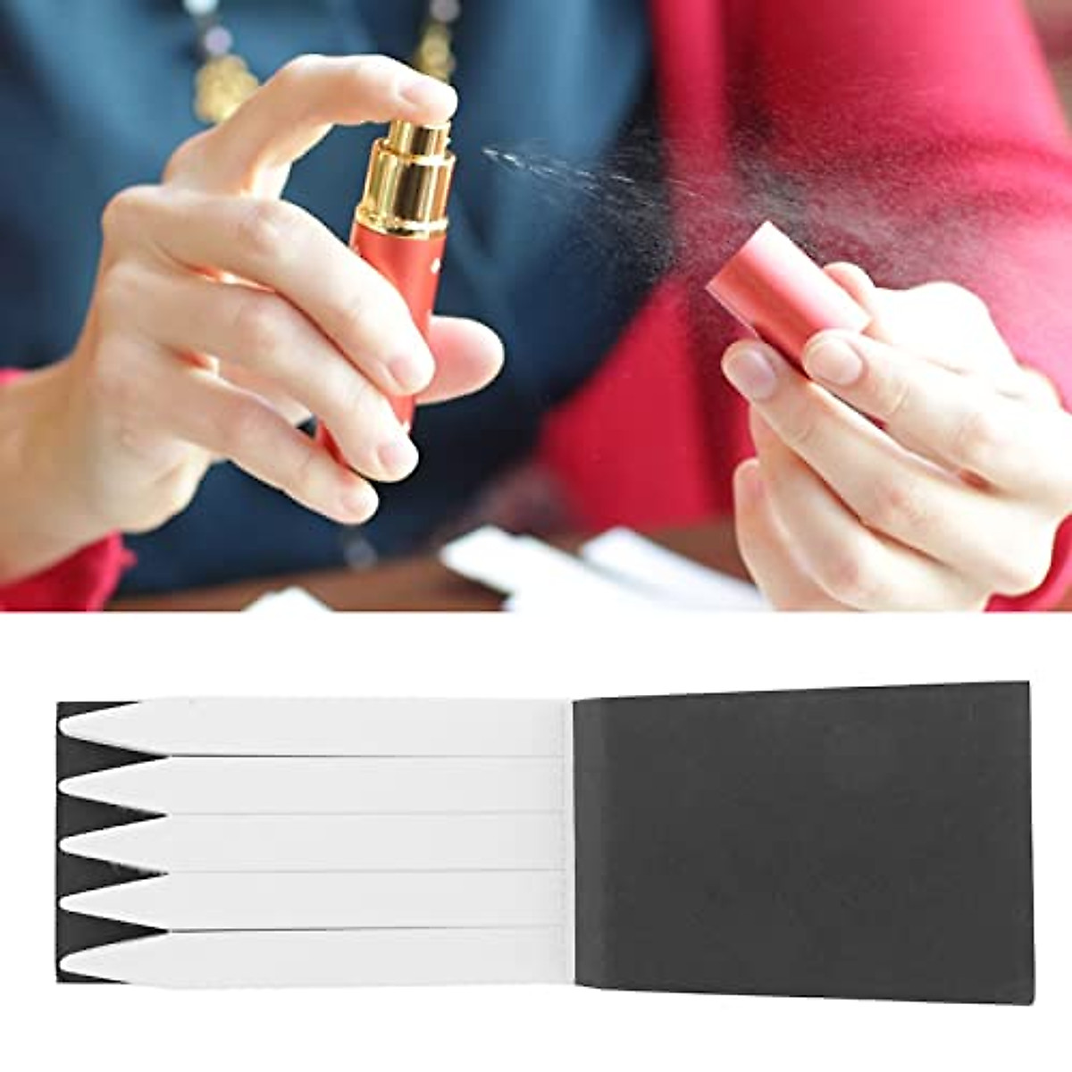 YZSHILIUHUA 100pcs Perfume Test Strips for Essential Oils and Fragrances, Disposable Testing Paper with Black Cover for Quick Scent Classification and Aroma Evaluation
