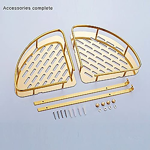 IRDFWH Bathroom Gold Shelf Shower Wall Mounted Corner Basket Shampoo Storage Wall Bathroom Shelf