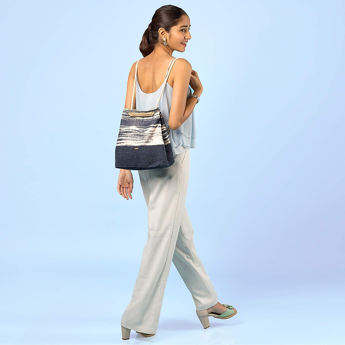 Eco Right Bucket Bag for Women | Convertible Backpack Tote Made From Jute & Organic Cotton