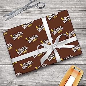 GRAPHICS & MORE Willy Wonka and The Chocolate Factory Wonka Bar Logo Gift Wrap Wrapping Paper Rolls