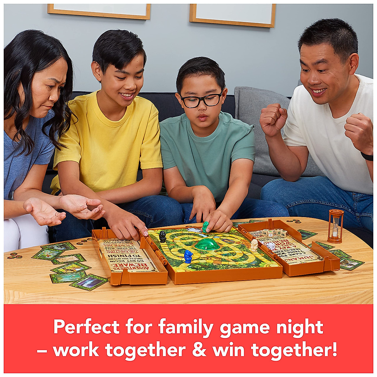 Jumanji Deluxe Game, Immersive Electronic Version of The Classic Adventure Movie Board Game, with Lights and Sounds, Family Game Night Game for Kids & Adults Ages 8 and up