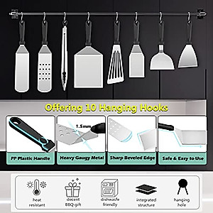 HaSteeL 25Pcs Griddle Accessories Kit, Stainless Steel Teppanyak Tools Set with Metal Spatulas, Melting Domes, Burger Press, Great for Flat Top Cooking Camping Outdoor BBQ, Heavy Duty & Easy to Clean