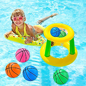 Shindel 6Pcs Mini Basketball, Small Basketball for Toddlers, Kids and Adults Basketball Party Favors Mini Toy Basketball with Pump Suitable for Pool, Indoors, Outdoors