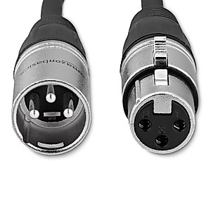 Samson Pencil Condenser Microphones, Silver (SAM C02PR) & Amazon Basics XLR Microphone Cable for Speaker or PA System, All Copper Conductors, 6MM PVC Jacket, 25 Foot, Black