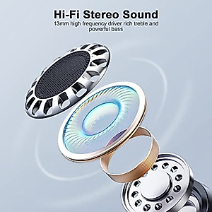 Wireless Earbuds, Bluetooth 5.3 Headphones with 4-Mics Clear Call and ENC Noise Cancelling, Bluetooth Earbuds Wireless Headphones, Ear Buds Wireless Bluetooth Earbuds for iPhone Android (Dark Blue)