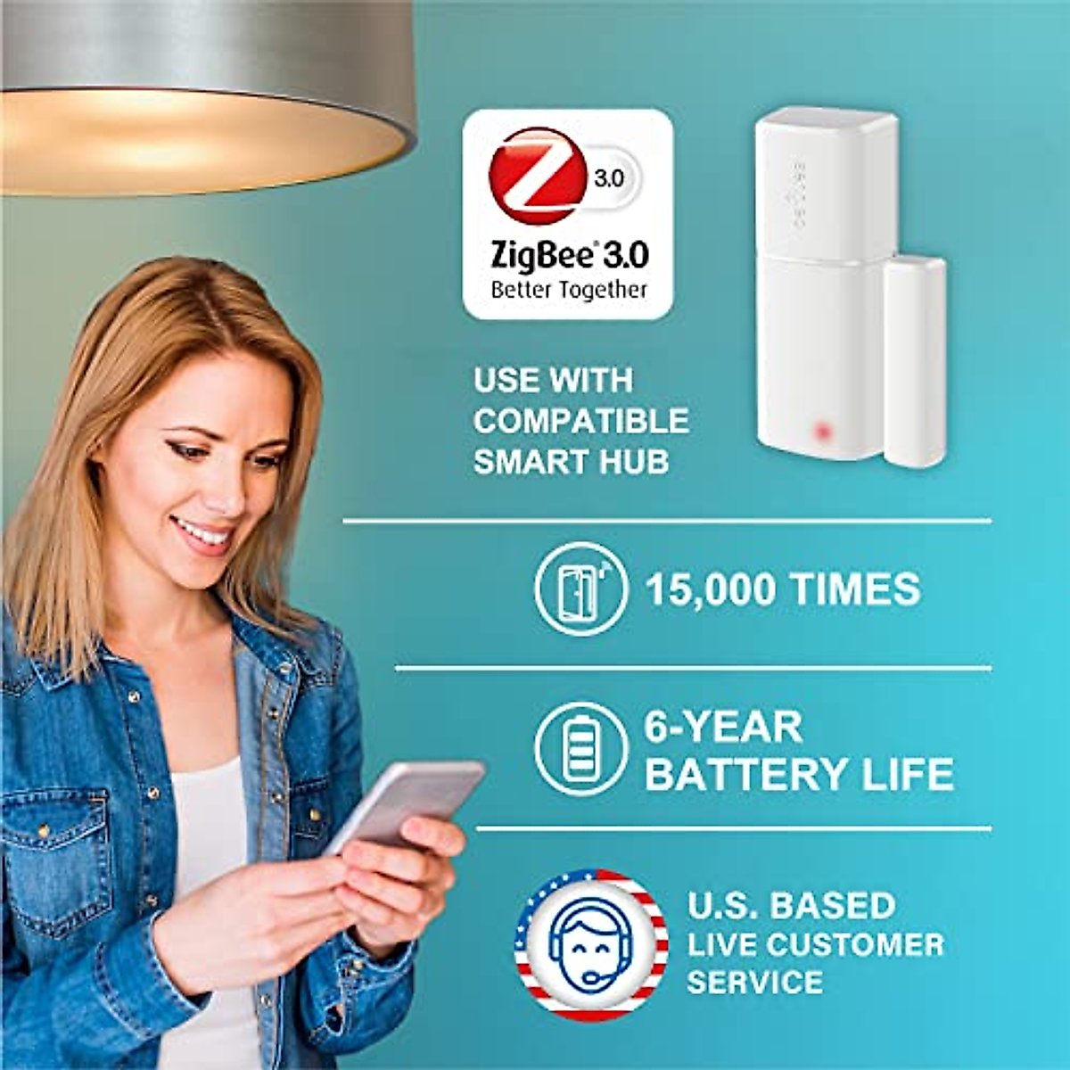 Sengled Zigbee 3.0 Smart Door Sensor G2, Smart Sensor for Window and Door, Hub Required, Compatible with Alexa, Google Assistant, APP Remote Control, 4 Pack（Smartthing Not Support）