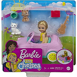 Mattel GTK95 Chelsea Driving a Vehicle Barbie Fun Doll, 3 Years Old and Above
