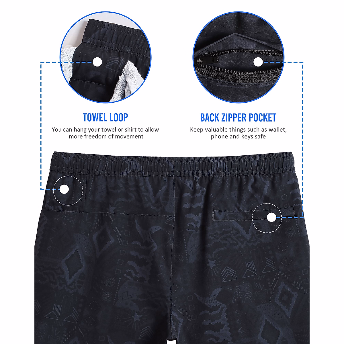 maamgic Mens 5" Gym Running Shorts for Men 2 in 1 Quick Dry Workout Athletic Shorts Totem Gray Large