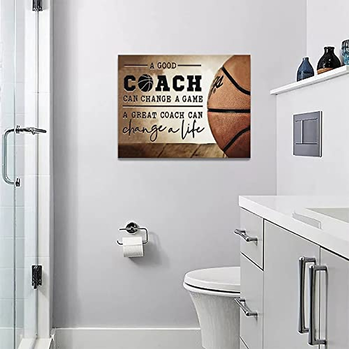 Basketball Wall Art Motivational Sport Basketball Pictures Wall Decor Team Inspirational Painting Canvas Prints Framed Modern Artwork For Living Room Bedroom Bathroom 12"X16"