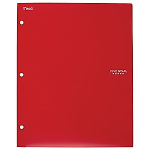 Five Star 2 Pocket Folder, Stay-Put Folder, Plastic, Folders with Pockets, Color Selected for You, 1 Count (33210)